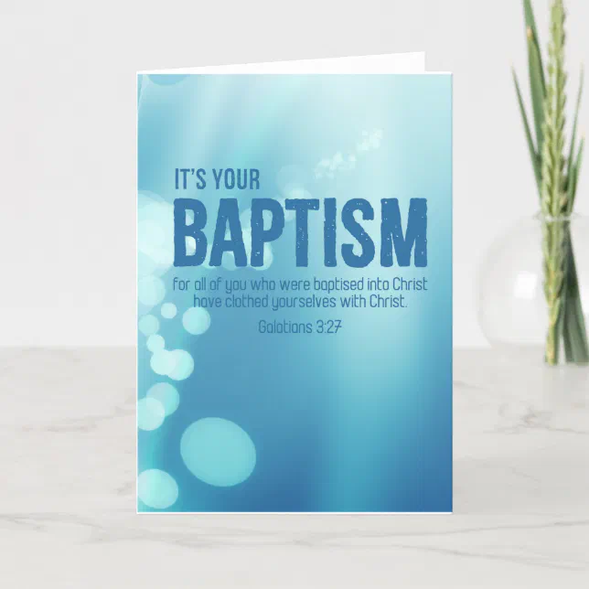 Religious Adult Baptism Card With Bible Verse | Zazzle