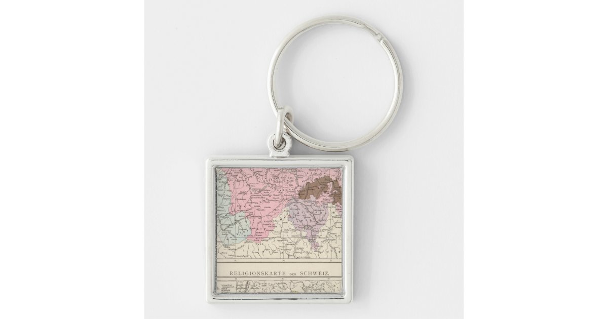 Religious and Linguistic Map of Switzerland Keychain | Zazzle