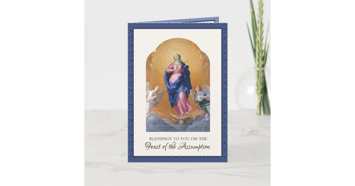 Religious Assumption Virgin Mary Prayer Rosary Card | Zazzle