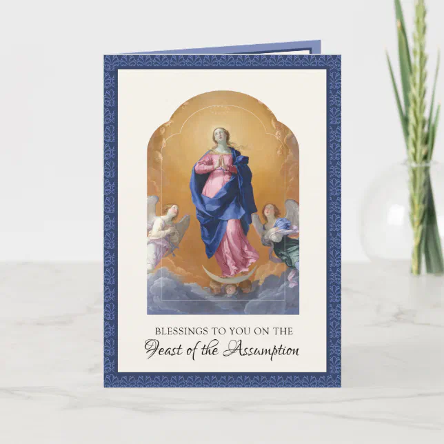 Religious Assumption Virgin Mary Prayer Rosary Card | Zazzle