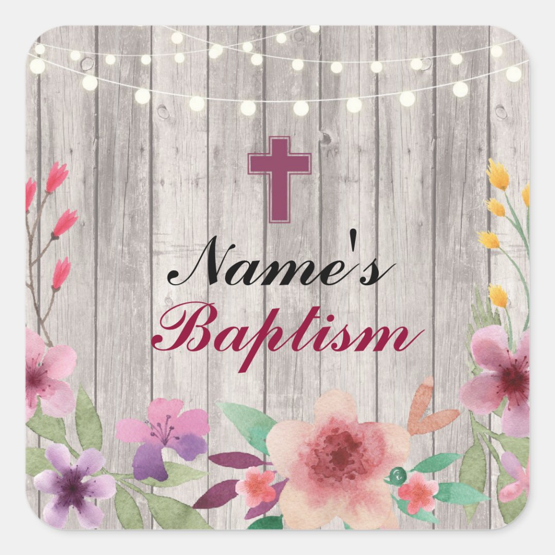 Religious Baptism Name Stickers Holy Cross Labels | Zazzle