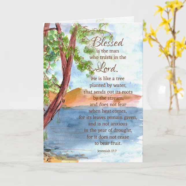 Religious Birthday Bible Scripture Jeremiah 17 7 Card | Zazzle