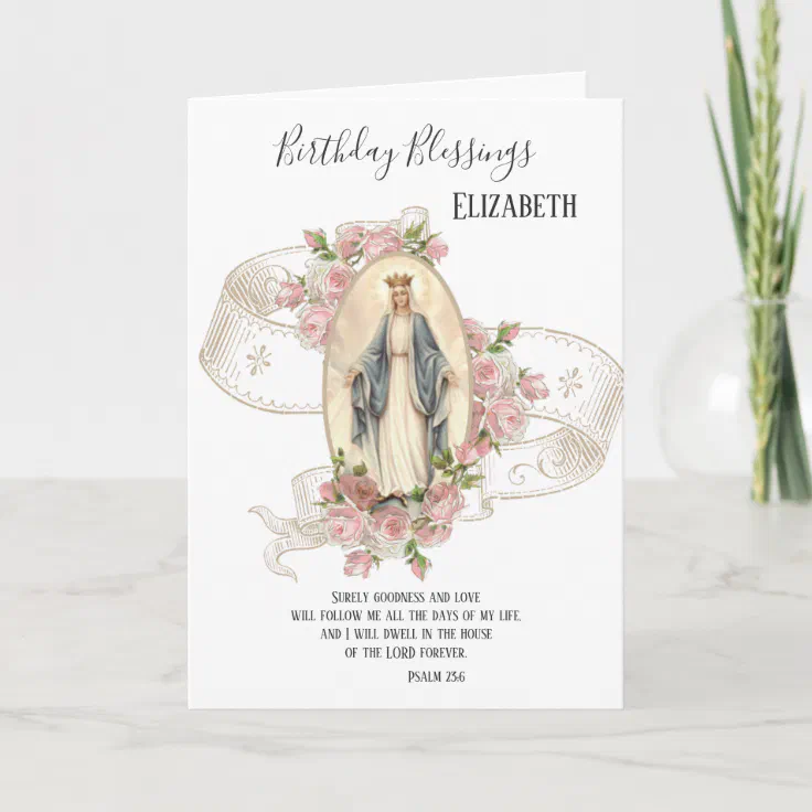 Religious | Birthday | Virgin Mother Mary Card | Zazzle