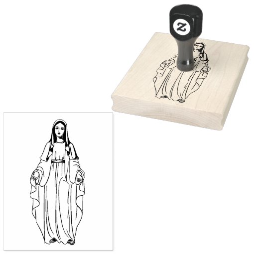 Religious Blessed Virgin Mary Catholic Rubber Stam Rubber Stamp | Zazzle