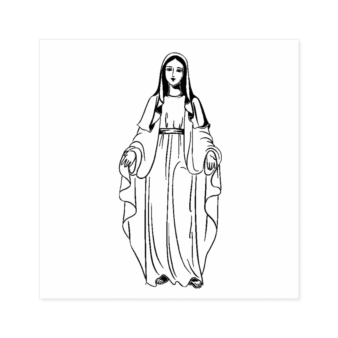 Religious Blessed Virgin Mary Catholic Rubber Stamp | Zazzle
