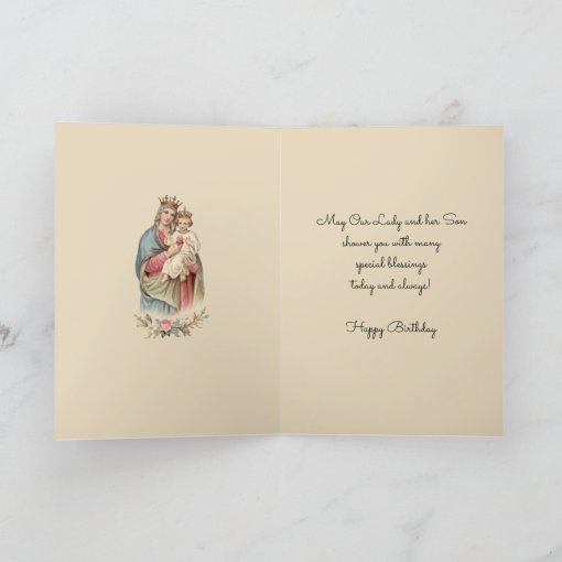 Religious Blessed Virgin Mary Jesus Birthday Card | Zazzle