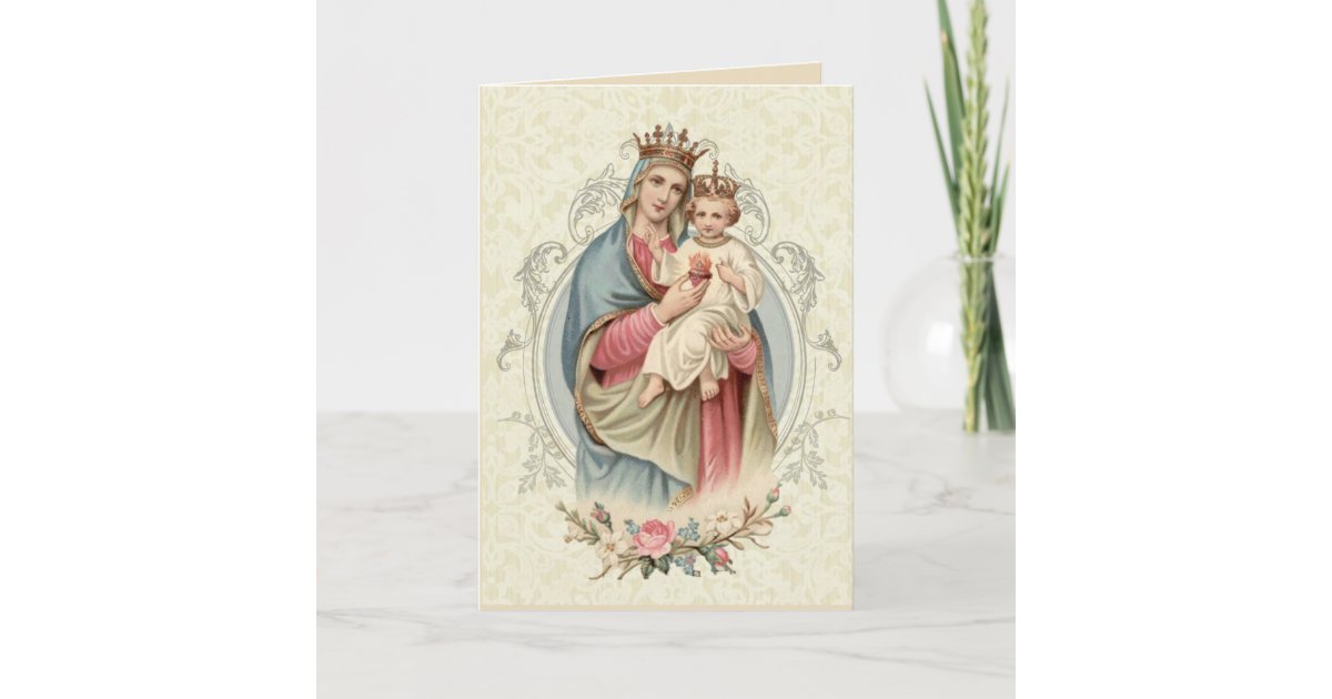 Religious Blessed Virgin Mary Jesus Prayer Card | Zazzle