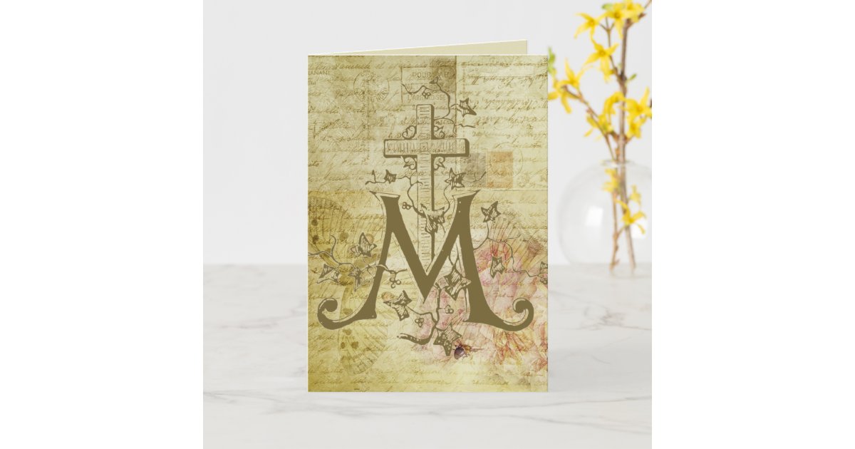 Religious Blessed Virgin Mary Symbol Vintage Card | Zazzle