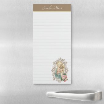 Religious Catholic Blessed Virgin Mary Magnetic Notepad | Zazzle