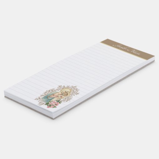 Religious Catholic Blessed Virgin Mary Magnetic Notepad | Zazzle