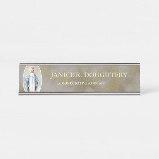 Religious Catholic Blessed Virgin Mother Mary Desk Name Plate | Zazzle.com