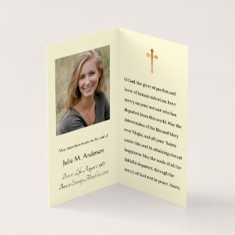 Religious Catholic Funeral Memorial Holy Cards | Zazzle