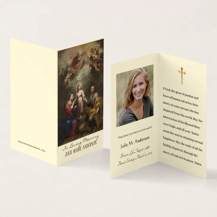 Religious Catholic Funeral Memorial Holy Cards | Zazzle