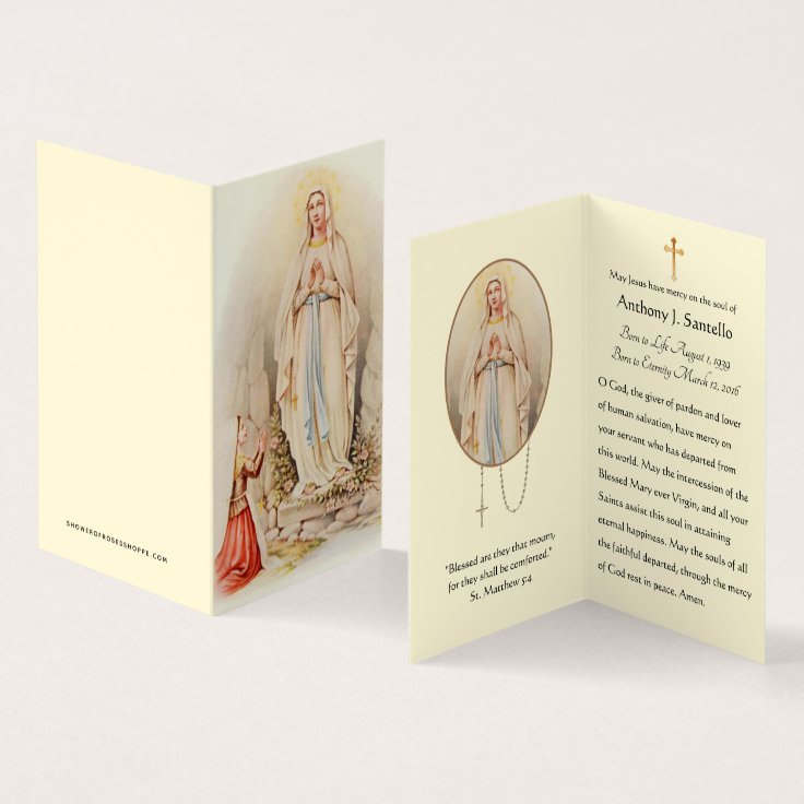 Religious Catholic Funeral Memorial Holy Cards | Zazzle