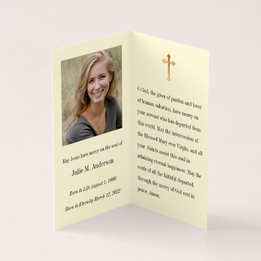Religious Catholic Funeral Memorial Holy Cards | Zazzle