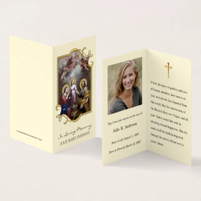 Religious Catholic Funeral Memorial Holy Cards | Zazzle