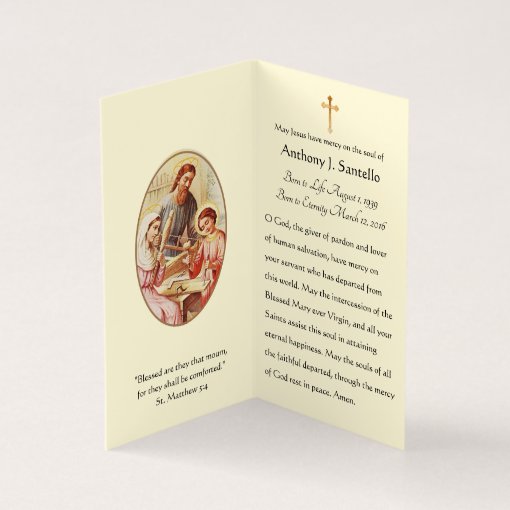 Religious Catholic Funeral Memorial Holy Cards | Zazzle