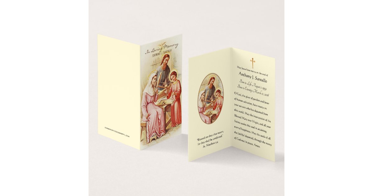 Religious Catholic Funeral Memorial Holy Cards | Zazzle