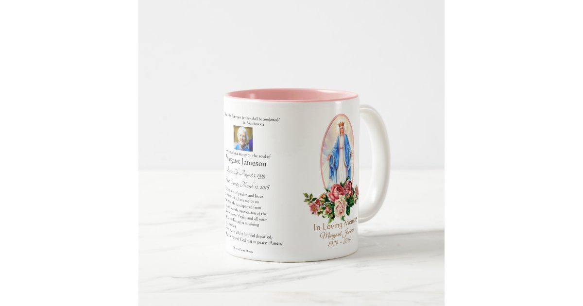 Religious Catholic Funeral Memorial Two-Tone Coffee Mug | Zazzle