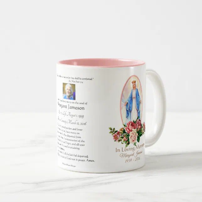Religious Catholic Funeral Memorial Two-Tone Coffee Mug | Zazzle