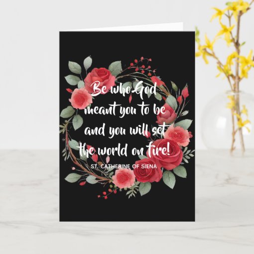 Religious Catholic Graduation Quote Red Roses Card | Zazzle