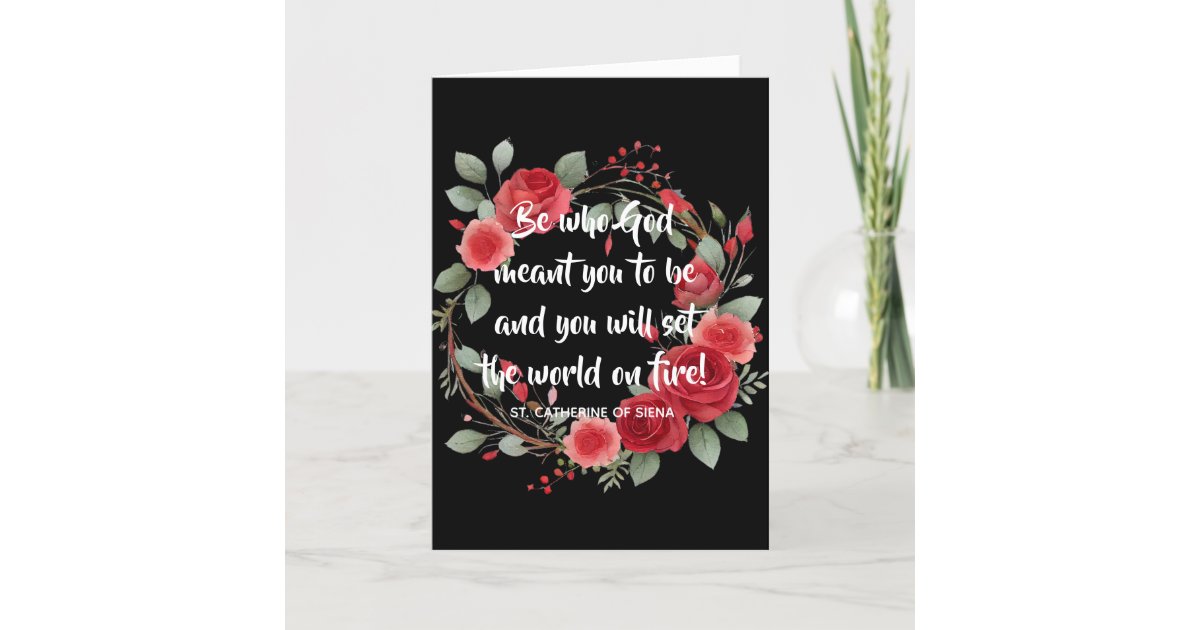 Religious Catholic Graduation Quote Red Roses Card | Zazzle