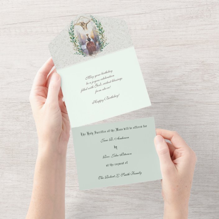 Religious Catholic Mass Offering Virgin Mary All All In One Invitation ...