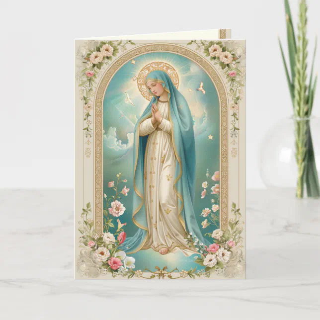 Religious Catholic Mother Mary Memorare Prayer Card | Zazzle