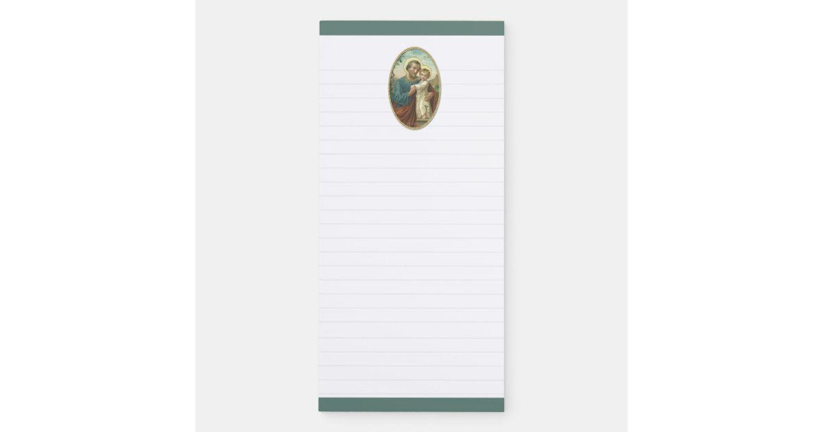 Religious Catholic St. Joseph Jesus Lined Magnetic Notepad | Zazzle
