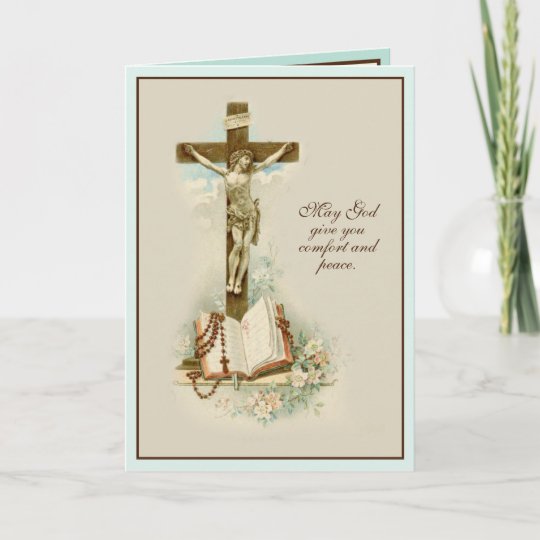 Religious Catholic Sympathy Condolence Crucifix Card | Zazzle.com