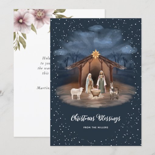 Religious Christian Nativity Scene Jesus Christmas Holiday Card | Zazzle