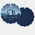 Religious Christmas Bible Verse Nativity Scene Ornament Card | Zazzle