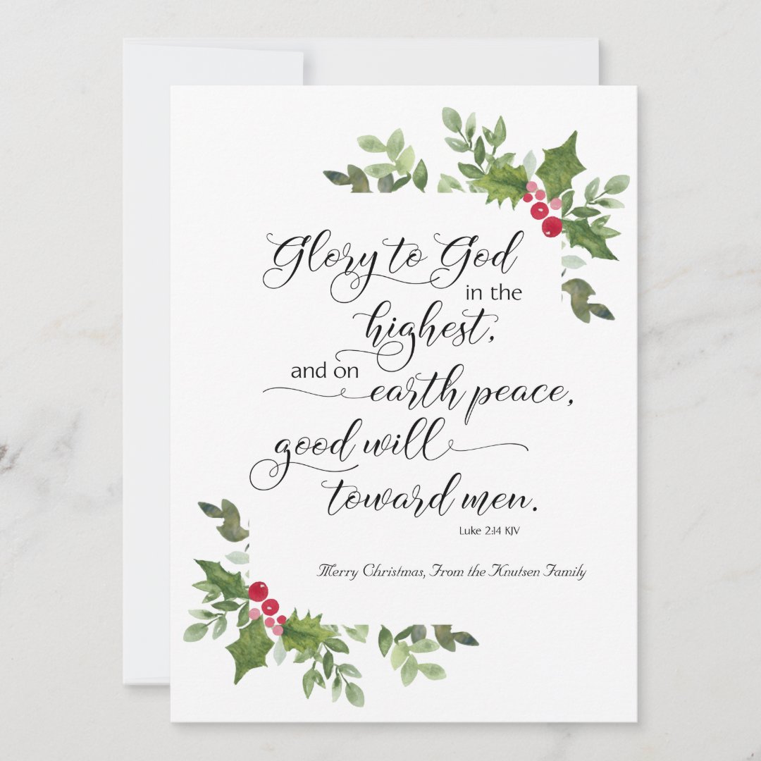 Religious Christmas Card KJV Bible Verse | Zazzle