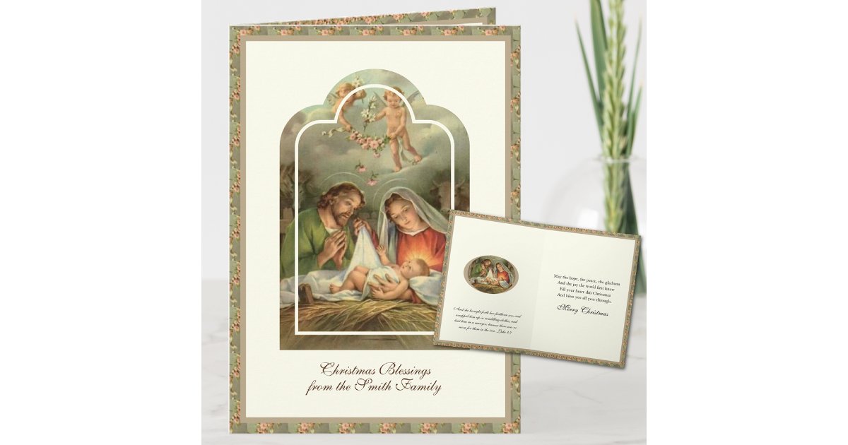 Religious Christmas Nativity Scripture Verse Holiday Card | Zazzle