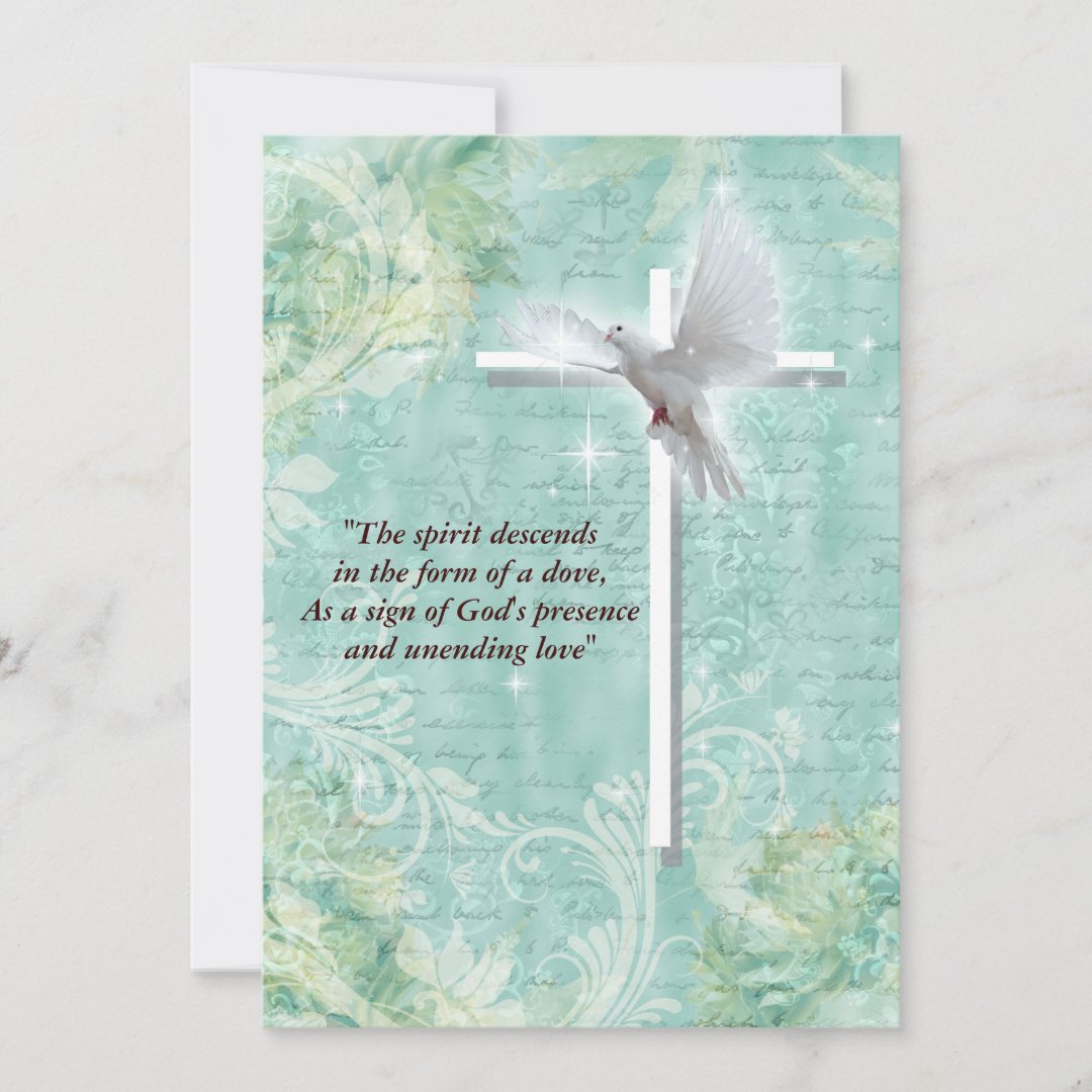 Religious confirmation dove invitation | Zazzle