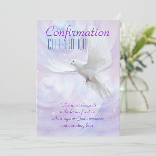 Religious confirmation dove invitation | Zazzle