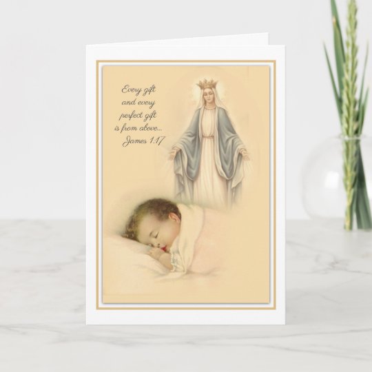 Religious Congratulations New Baby Virgin Mary Card | Zazzle.com