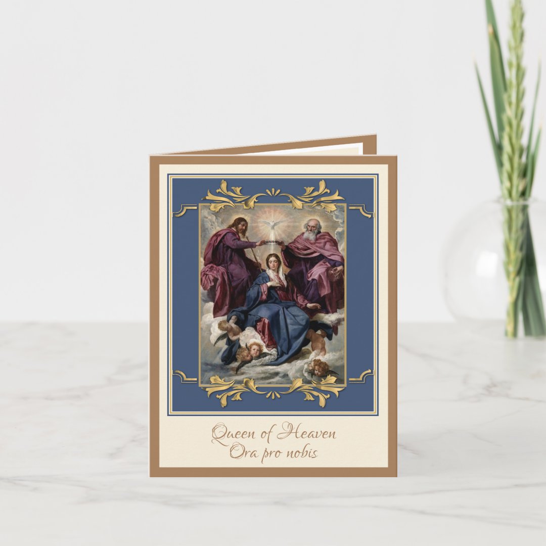 Religious Coronation of the Virgin Holy Trinity Card | Zazzle