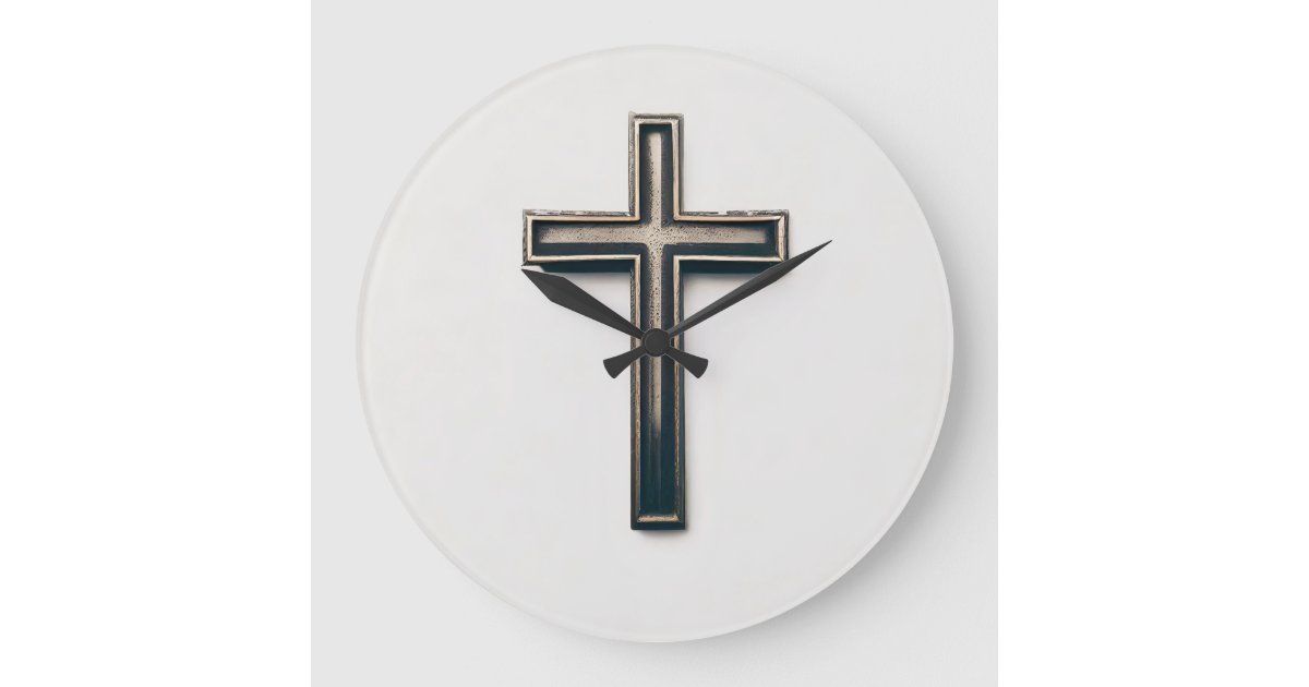 Religious Cross Clock | Zazzle