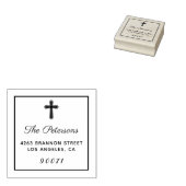 Religious Cross Custom Personalized Return Address Rubber Stamp | Zazzle