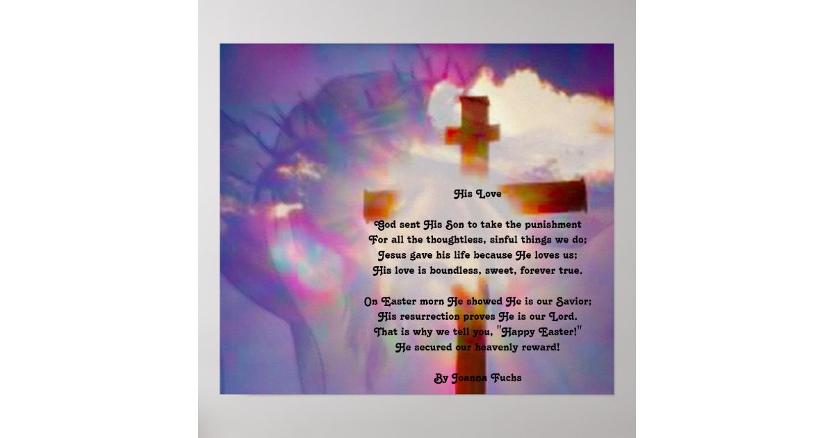 Religious Easter Poster - Jesus and Cross | Zazzle