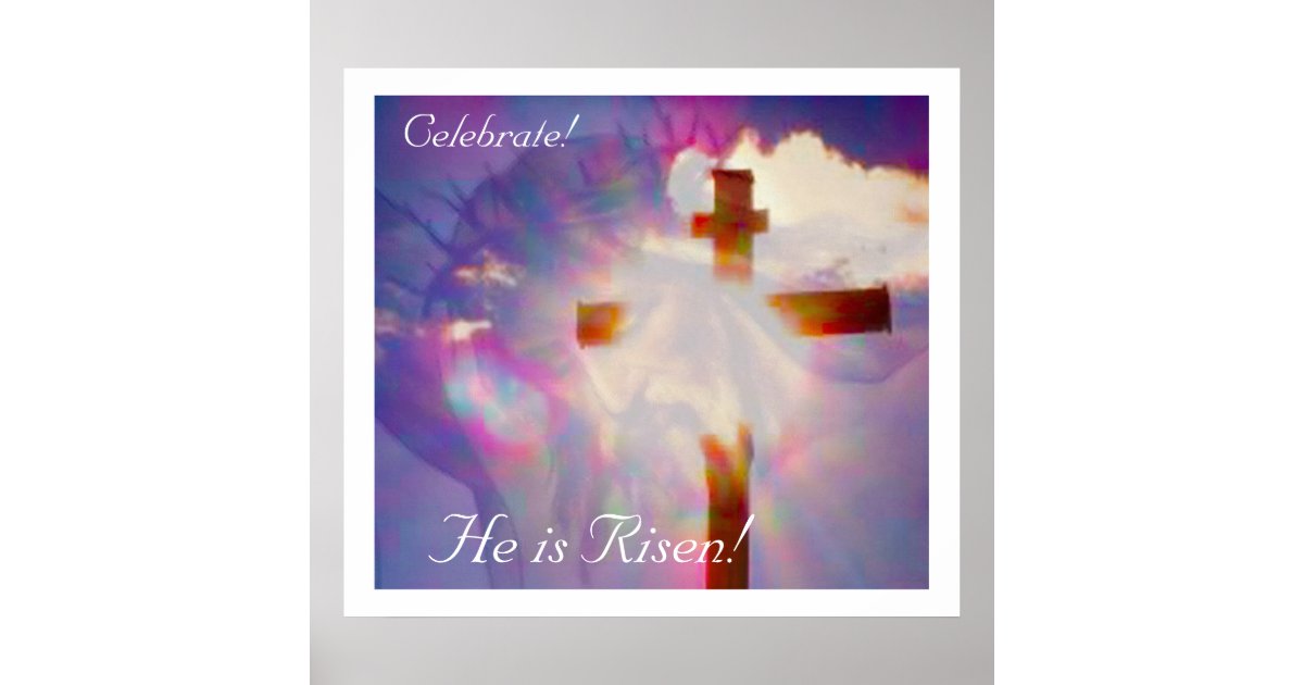 Religious Easter Poster - Jesus and Cross | Zazzle