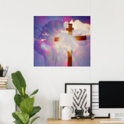 Religious Easter Poster - Jesus and Cross | Zazzle