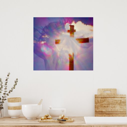 Religious Easter Poster - Jesus and Cross | Zazzle