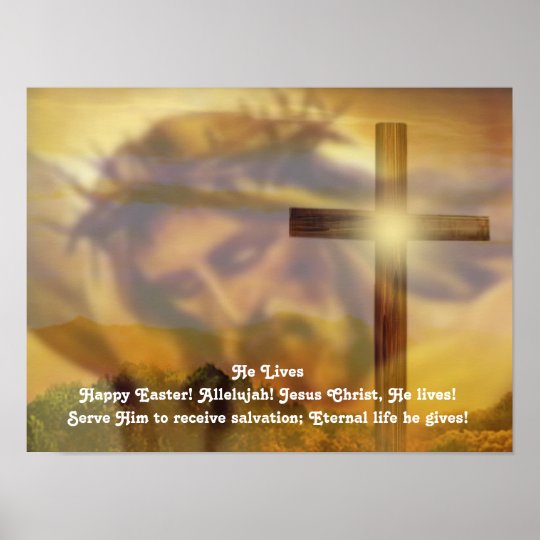 Religious Easter Poster - Jesus and Cross Gold | Zazzle.com