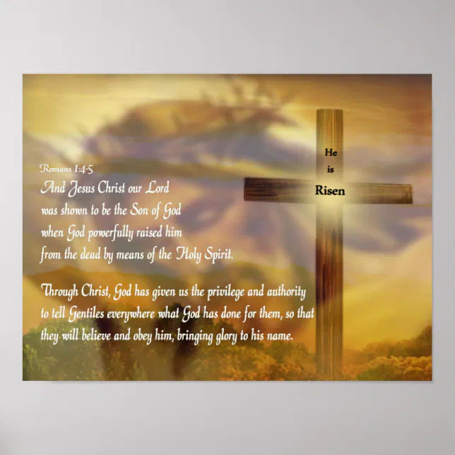 Religious Easter Poster - Jesus - He is Risen | Zazzle