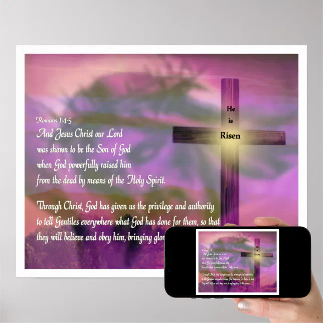 Religious Easter Poster - Jesus - He is Risen | Zazzle