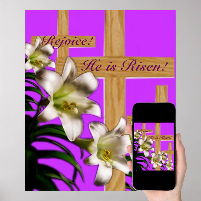 Religious Easter Poster Print - He is Risen! | Zazzle