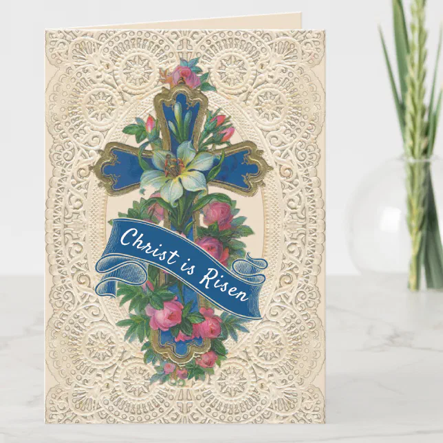Religious Easter Resurrection Christ is Risen Holiday Card | Zazzle