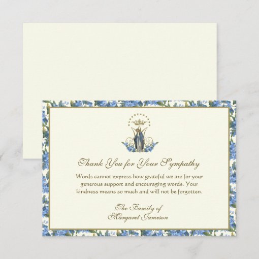 Religious Funeral Thank You Appreciation Catholic Note Card | Zazzle